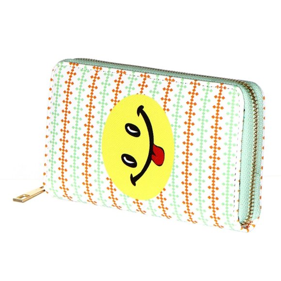 Bags | Smiley Face Print Long Wallet | Poshmark
